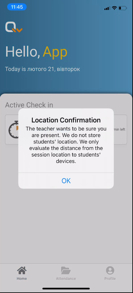 Location Confirmation – Qwickly