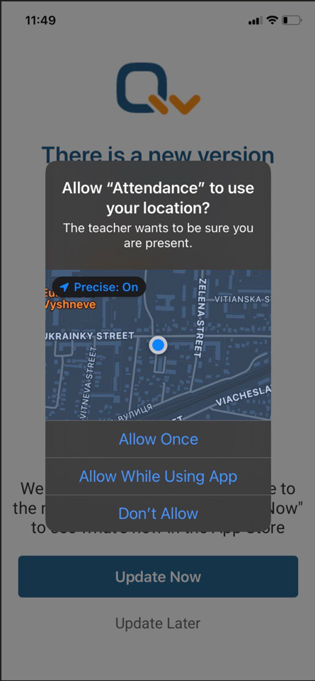 Location Confirmation – Qwickly