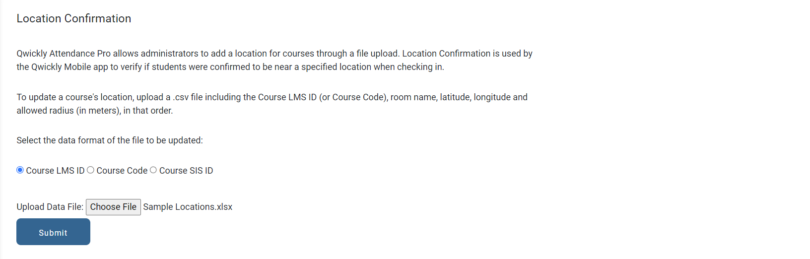 Location Confirmation – Qwickly