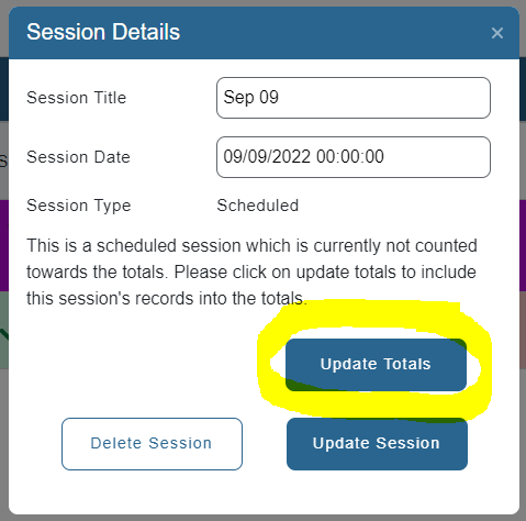 Taking Attendance with Scheduled Sessions is not counting towards ...